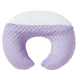 DONOMILO Minky Dots Nursing Pillow Cover, Case Plush Breathable Breastfeeding Pillow Slipcover Fits Nursing Pillow, Super Soft Snug Positioners for Baby Boy Baby Girl (Lavender)