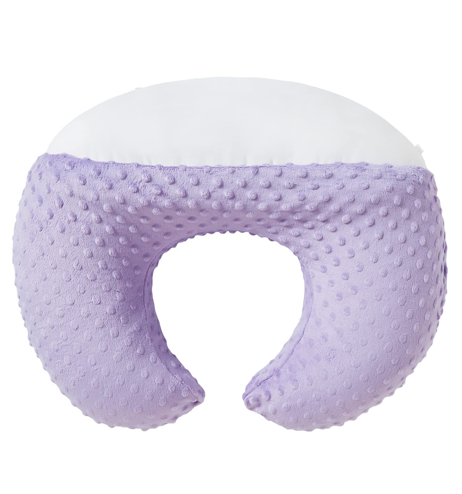 DONOMILO Minky Dots Nursing Pillow Cover, Case Plush Breathable Breastfeeding Pillow Slipcover Fits Nursing Pillow, Super Soft Snug Positioners for Baby Boy Baby Girl (Lavender)