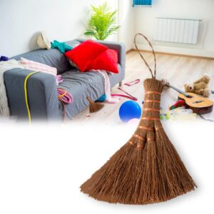 Handmade Broom,Household Short Hand Brooms | Wire Wound Bristles for Multi-Sweeping, Remove Dirt and Debris from Porches, Floors Decks, Driveways, Sidewalks Dalian