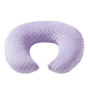 DONOMILO Minky Dots Nursing Pillow Cover, Case Plush Breathable Breastfeeding Pillow Slipcover Fits Nursing Pillow, Super Soft Snug Positioners for Baby Boy Baby Girl (Lavender)