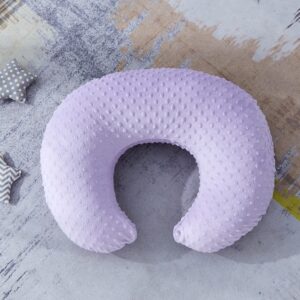 DONOMILO Minky Dots Nursing Pillow Cover, Case Plush Breathable Breastfeeding Pillow Slipcover Fits Nursing Pillow, Super Soft Snug Positioners for Baby Boy Baby Girl (Lavender)