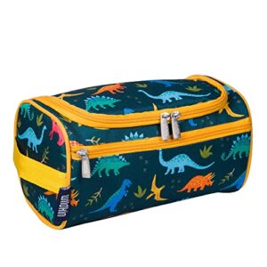 wildkin toiletry bag for boys, girls, and adults, toiletry bags measures 9.5 x 5 x 5 inches, multifunctional, spacious & ideal sized for weekend or overnight travel bag, bpa-free (jurassic dinosaurs)