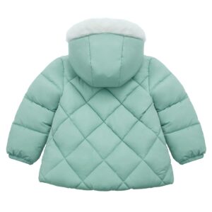 Rokka&Rolla Baby Girls' Water-Resistant Puffer Jacket Hooded Winter Coat with Soft Mini Fur Lining for Newborn Infant Toddler