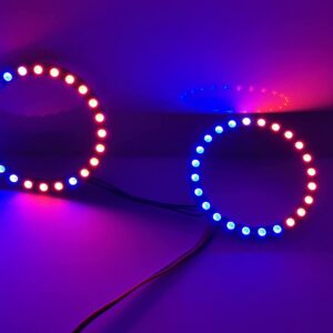 DIYmall 24 Bits RGB LED Rings 24 X WS2812B 5050 Lamp Light with Integrated Drivers, Addressable Full Color Lights for Arduino Raspberry Pi ESP32 (Pack of 5pcs)