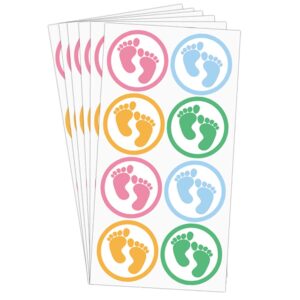 footprint envelope seals, birthday party favor stickers,thank you for celebrating stickers,1.5 inch footprint envelope sticker for invitation,504 pcs per pack