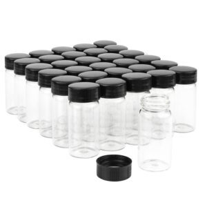 cositina 20ml clear glass sample vials with screw cap,empty refillable travel glass liquid sampling lab storage vials for essential oils,perfumes, lab chemicals-pack of 30