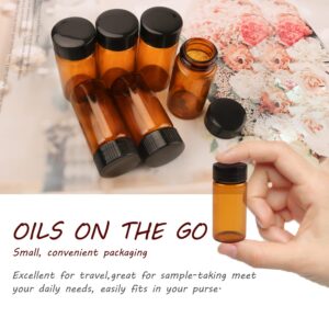 Cositina 20ml Amber Glass Sample Vials with Screw Cap,Empty Refillable Travel Glass Liquid Sampling Lab Storage Vials for Essential Oils,Perfumes, Lab Chemicals-Pack of 30