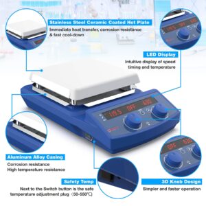 FOUR E'S SCIENTIFIC 7 Inch Hotplate Magnetic Stirrer with Stand