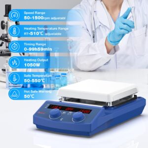 FOUR E'S SCIENTIFIC 7 Inch Hotplate Magnetic Stirrer with Stand