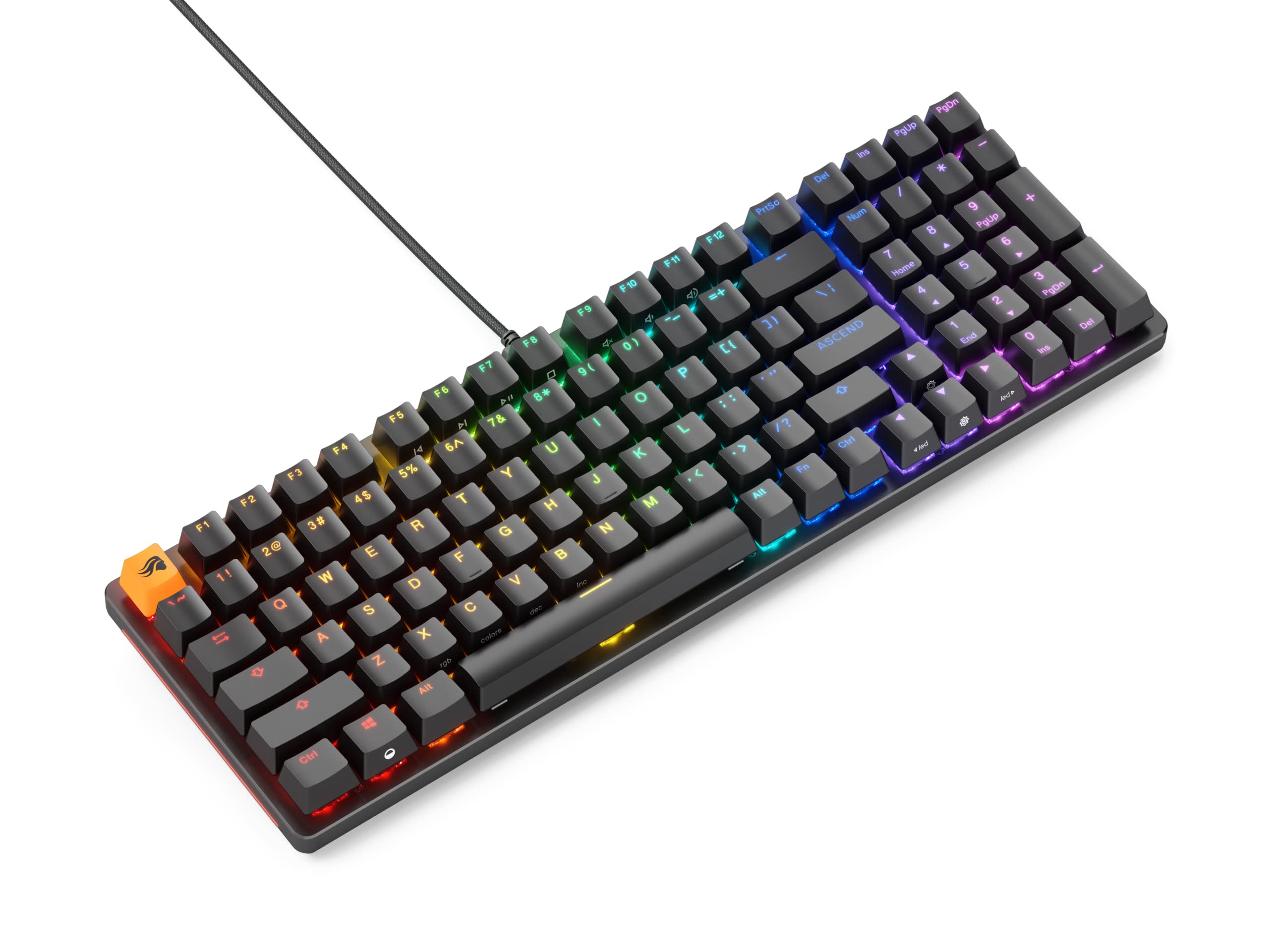 Glorious Gaming Keyboard - GMMK 2 - TKL Hot Swappable Mechanical Keyboard, Red Switches, Wired, TKL Gaming Keyboard, Compact Keyboard - Full Size Keyboard (Black RGB Keyboard) (Renewed)