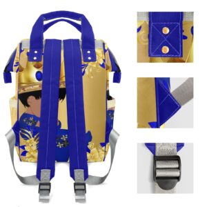 XIUCOO Personalized Gold Blue Cute Baby Boy Diaper Bag Backpack with Name Custom Nappy Mommy Bags for Baby Girl Boy Gifts