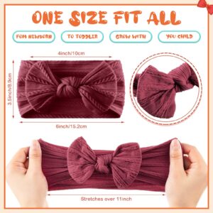 32 Pcs Baby Nylon Headbands Hairbands with Bows Elastics Handmade Hair Accessories Stretchy Headband Jacquard Design for Newborn Infant Baby Girls Toddlers Kids