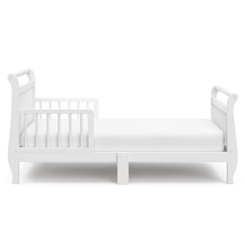 Graco Classic Sleigh Toddler Bed (White) – Includes Toddler Bed Rails, Fits Standard-Size Crib and Toddler Bed Mattress, Traditional Style for Kids Bedroom