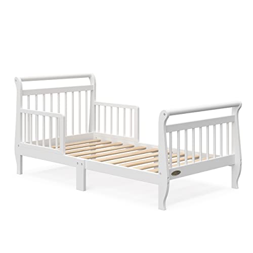 Graco Classic Sleigh Toddler Bed (White) – Includes Toddler Bed Rails, Fits Standard-Size Crib and Toddler Bed Mattress, Traditional Style for Kids Bedroom