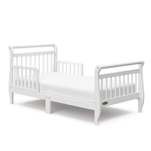 graco classic sleigh toddler bed (white) – includes toddler bed rails, fits standard-size crib and toddler bed mattress, traditional style for kids bedroom