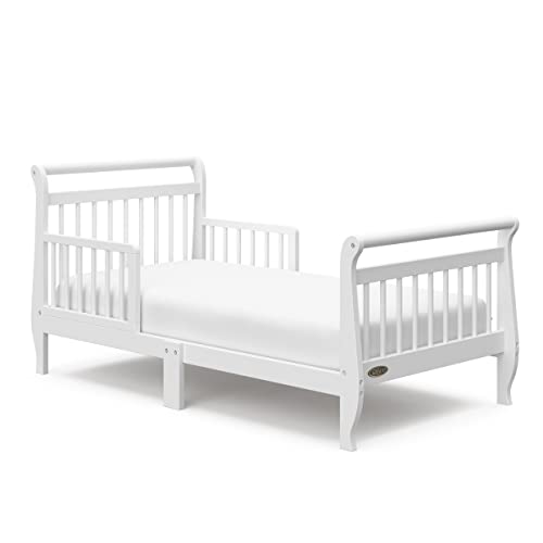 Graco Classic Sleigh Toddler Bed (White) – Includes Toddler Bed Rails, Fits Standard-Size Crib and Toddler Bed Mattress, Traditional Style for Kids Bedroom