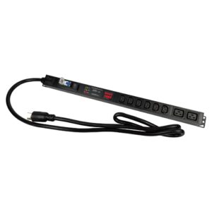 metered-breaker-surge protection pdu, 240v, l6-30p, 30a, 7200watts, (6) c13 & (2) c19 outlets, crypto mining pdu, data centre pdu, asic/rigs pdu