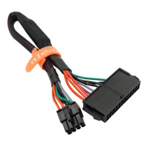 yezriler 24 pin to 8 pin atx psu power adapter sleeved cable for dell optiplex 3020 5040 7020 9020 precision t1700 13-inch(33cm)