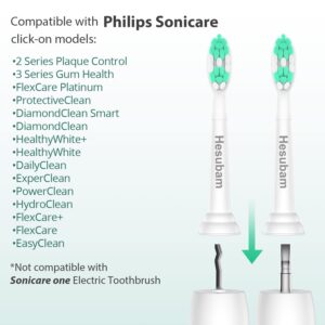 Hesubam Replacement Toothbrush Heads for Philips Sonicare ProtectiveClean 4100 5100 6100 FlexCare Proresults 2 Series C2 C1 G2 W2 W3 G3 HX9023 HX6250, 10pk Electric Brush Heads