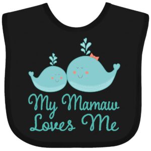 inktastic mamaw loves me whale grandchild baby bib black 2df63