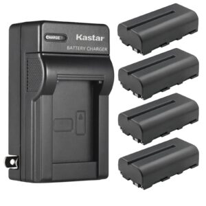 kastar 4-pack np-f550 / np-f570 battery and ac wall charger replacement for blackmagic design video assist 5", blackmagic design video assist 7", blackmagic design video assist 3g-sdi/hdmi 7" monitor