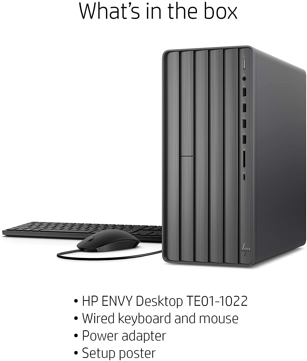 HP 2022 Newest Envy Desktop, Intel Core i7-10700 Processor, 16 GB RAM, 1TB SSD Storage + 1TB HDD, Wi-Fi 5, Windows 11 Pro, USB Wired Keyboard and Mouse Combo