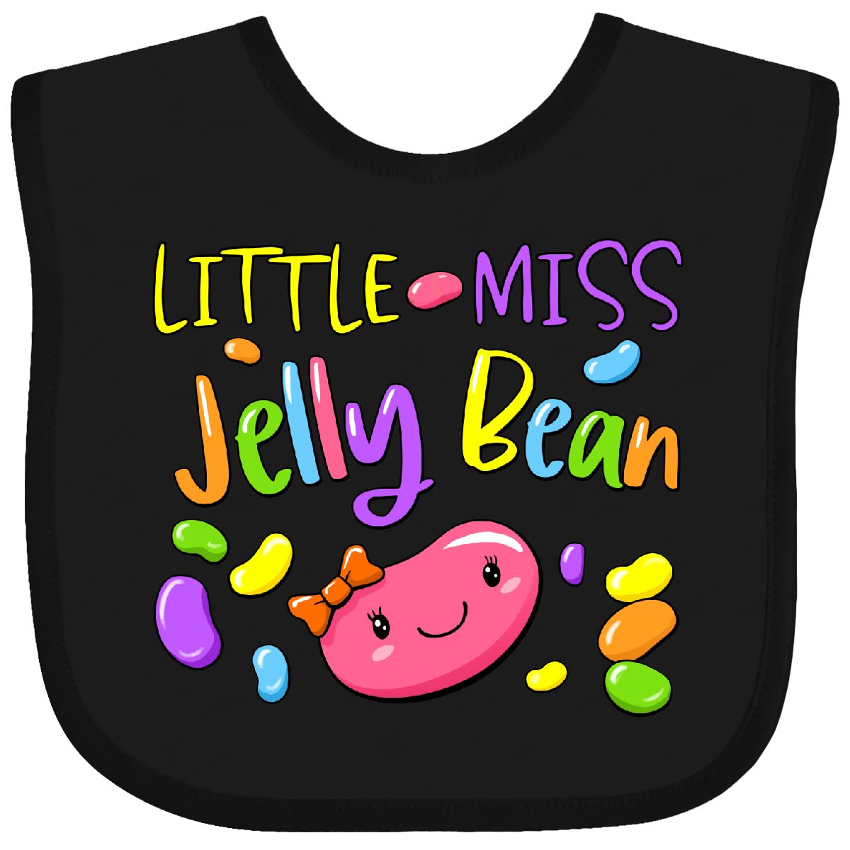 inktastic Little Miss Jelly Bean Baby Bib Black 40133