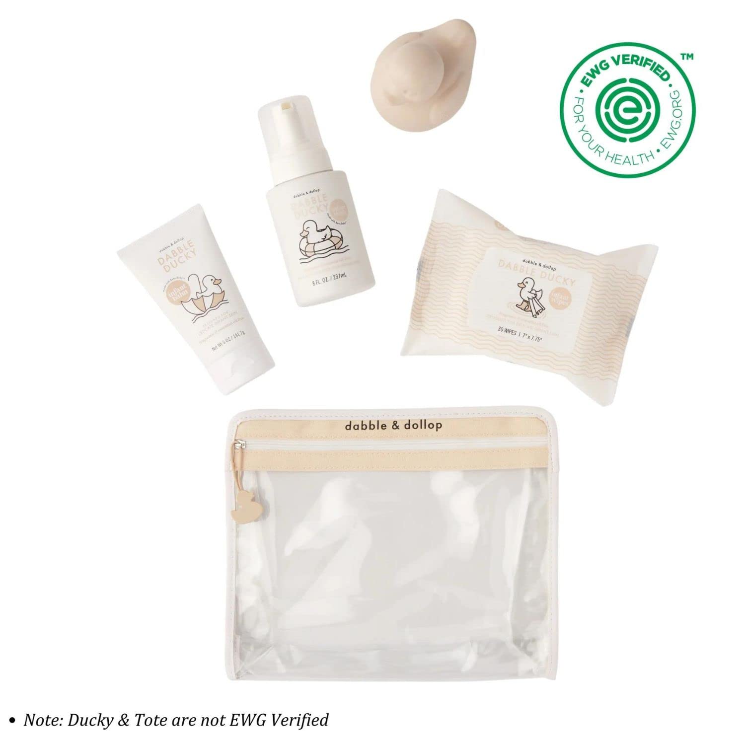 Dabble & Dollop Infant Essentials Kit with Gift Tote - Natural Set for Babies, Fragrance & Essential Oil Free, 100% USA-Made, Dye-Free, Tear-Free, Vegan