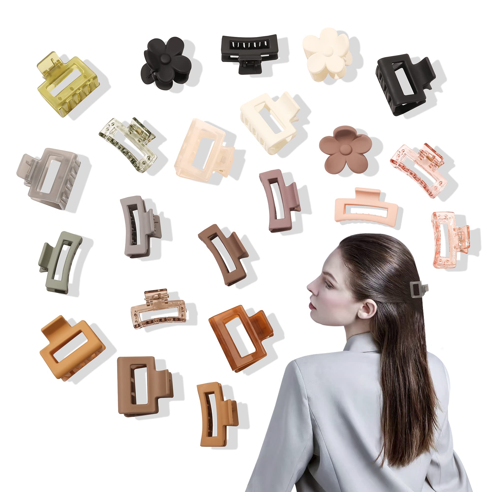 Small Claw Hair Clips for Thin Hair - 22 Pcs Medium Mini Hair Clips for Shot Hair Tiny Clip Accessories for Women Girls