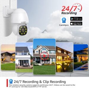 BOAVISION 4MP Security Camera Outdoor,360° View Video Surveillance Cameras,Human Tracking,Motion Detection Alerts,Pan & Tilt,Full Color Night Vision,Wireless Wi-Fi Home Security System