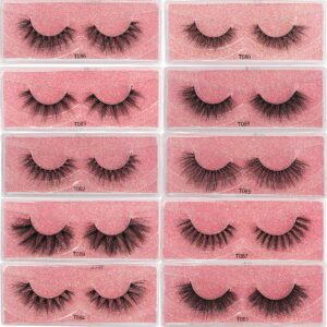 dedbol 10 pairs of 10 models of 6d artificial fluffy natural mink eyelashes, dramatic false eyelashes(style 4)