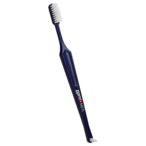 paro m27l toothbrush #738 | small brush head toothbrush with medium bristles and exchangeable inter space f (blue)