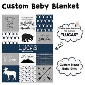 Differ More Baby Boy Gifts - Personalized Names Baby Blanket for Boys Girls - Toddler Baby Newborn Blanket with Name - Baby Stuff for Boy Girl - Infant Gift for Grandson, Granddaughter