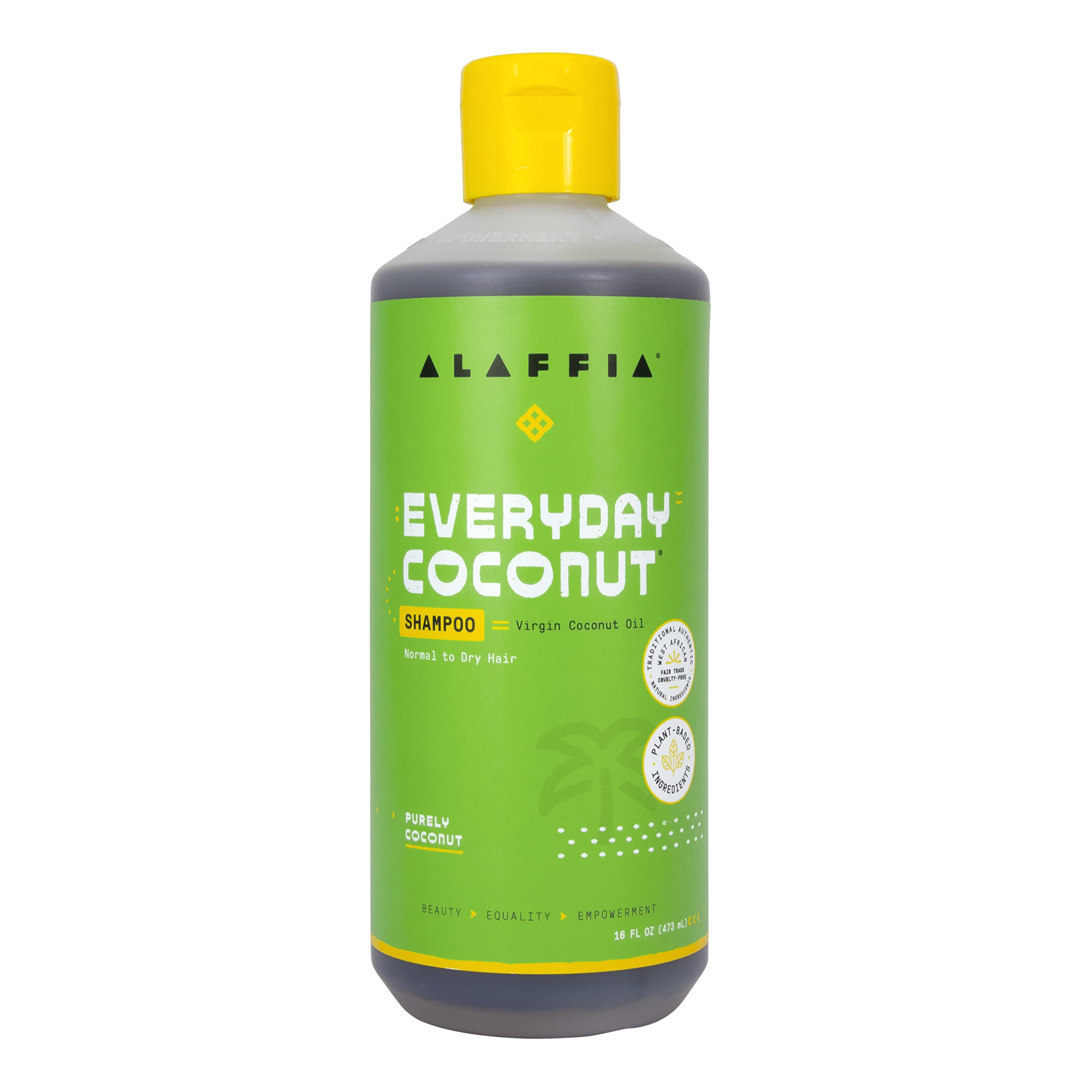 Alaffia Hair Care, Everyday Coconut Shampoo, Gentle & Hydrating Daily Cleansing, Wavy & Curly Hair Products, Vitamin E, Virgin Coconut Oil, Ginger Extract, 16 Fl Oz