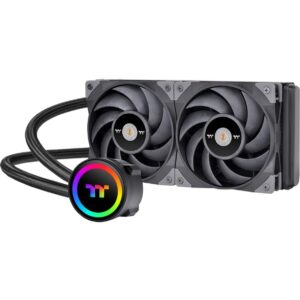 thermaltake toughliquid 240 argb motherboard sync all-in-one liquid cpu cooler, amd (am5/am4) / intel (lga 1700/1200), 240mm high efficiency radiator cl-w319-pl12bl-b