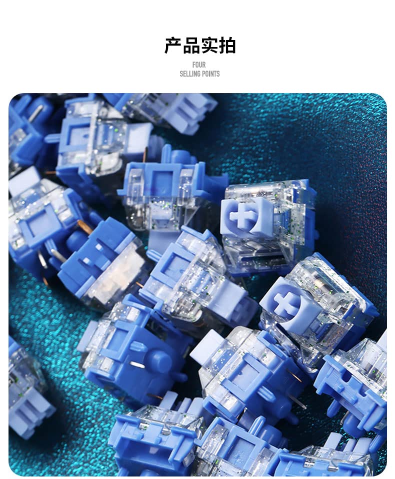 KAILH Starry Sky Switch Box 5 Pin Mechanical Switches High Transparency for Gaming Keyboard Linear (10pcs)