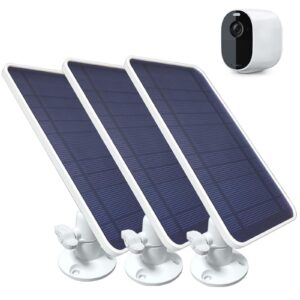 dianmu solar panel for arlo essential spotlight/xl spotlight camera only (not for essential 2k 2nd gen), with 13ft cable, micro usb (not type-c) port, al alloy wall mount, solar panel charger (3 pack)