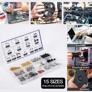 502PC Computer Motherboard Screws Kit, Motherboard Standoffs Screws for Universal HDD Hard Drive, SSD, PC Case, PC Fan, Power Supply, Graphics, CD-ROM, ATX Case, for DIY PC Installation & Repair