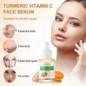 Turmeric Dark Spot Corrector Serum Turmeric and Vitamin C Serum for Face Dark Spot Correcting Glow Serum Dark Spot Remover for Face Tumeric Serum Acne Dark Spots Hyperpigmentation Smooth Skin 1oz