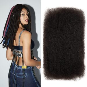 fashion idol afro kinkys bulk human hair for dreadlock extensions loc repair braiding twist tight afro kinky human hair for locs 1 pack 50 gram 1.8 oz natural black