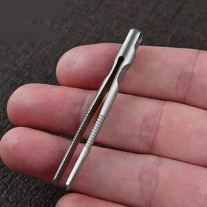 mini titanium tweezers,small tc4 titanium alloy clip portable tweezers nipper,edc outdoor travel camping hiking tool keychain pendant