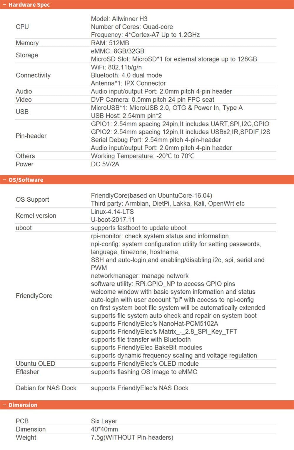 NanoPi NEO Air Open Source Quad-core Cortex-A7 1.2GHz Allwinner H3 Single Board Computer DDR3 WiFi & Bluetooth 4.0 Run Ubuntu Core and U-Boot(512MB RAM+8GB eMMC)