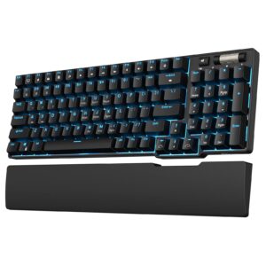 rk royal kludge rk96 90% triple mode bt5.0/2.4g/usb-c hot swappable mechanical keyboard with magnetic wrist rest, 96 keys wireless gaming keyboard with software, blue backlight