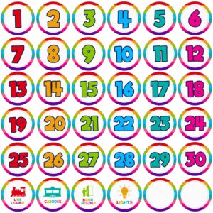 flyab 36pcs line up spots for classroom floor 4" floor numbers for classroom lining up line up stickers classroom floor line up dots for classroom floor back to school preschool kindergarten classroom