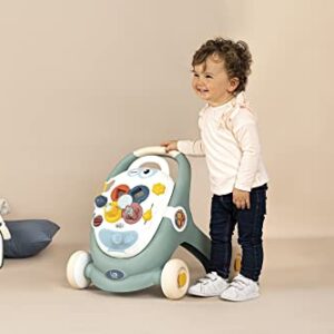 Little Smoby Baby Walker by Smoby Detachable Activity Play Board Baby’s First Doll Pushchair Toy Grows with The Child from Activity Board to Walker with Fun Colours, Actions and Sound, 7600140304