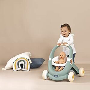 Little Smoby Baby Walker by Smoby Detachable Activity Play Board Baby’s First Doll Pushchair Toy Grows with The Child from Activity Board to Walker with Fun Colours, Actions and Sound, 7600140304