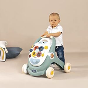 Little Smoby Baby Walker by Smoby Detachable Activity Play Board Baby’s First Doll Pushchair Toy Grows with The Child from Activity Board to Walker with Fun Colours, Actions and Sound, 7600140304