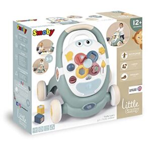 Little Smoby Baby Walker by Smoby Detachable Activity Play Board Baby’s First Doll Pushchair Toy Grows with The Child from Activity Board to Walker with Fun Colours, Actions and Sound, 7600140304