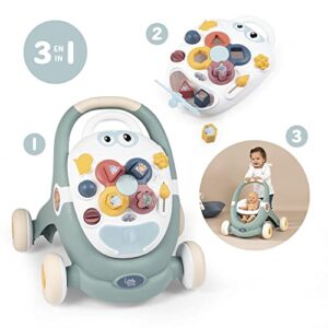 Little Smoby Baby Walker by Smoby Detachable Activity Play Board Baby’s First Doll Pushchair Toy Grows with The Child from Activity Board to Walker with Fun Colours, Actions and Sound, 7600140304