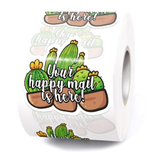 cute your happy mail is here cactus small business stickers,happy mail stickers,thank you stickers,handmade stickers,small shop sticker,package stickers for small business, 500 pcs